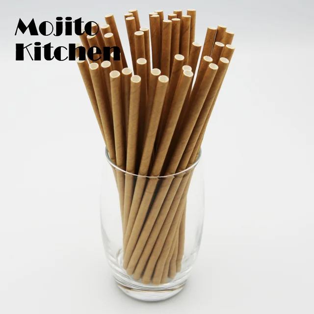 50pcs Eco Friendly Vintage Kraft Paper Straws Wedding Favors Drinking ...