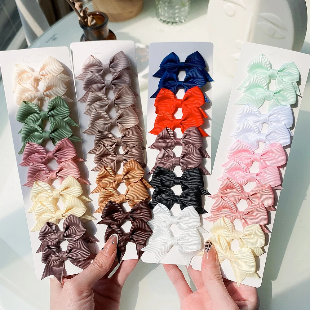 10Pcs-Set-Fashion-Ribbon-Bows-Hair-Clip-Set-Girls-Cute-Hair-Clips ...