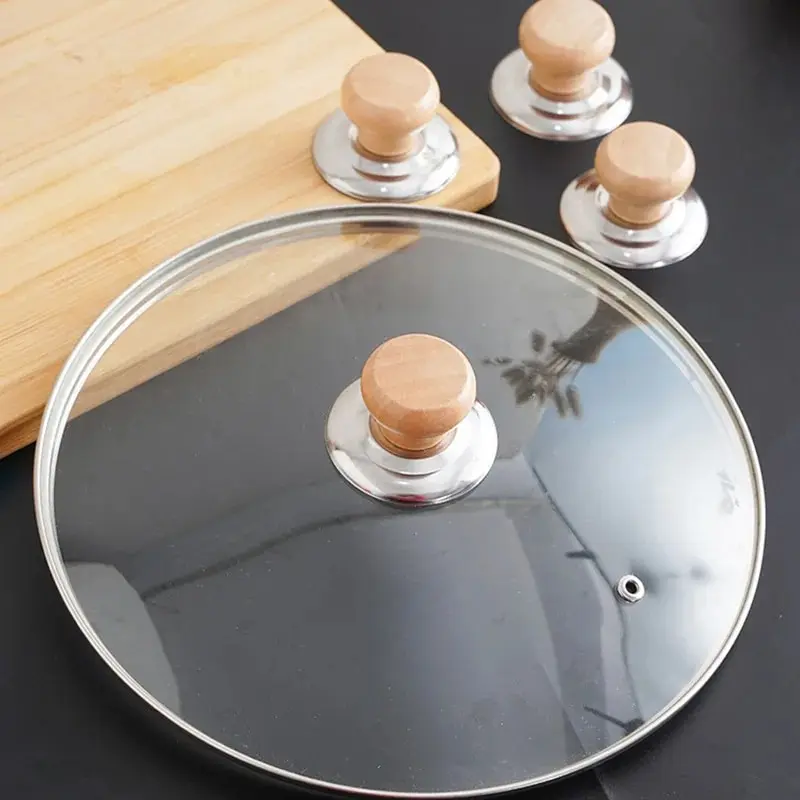 1PC-Solid-Wood-Lid-Handle-Stainless-Steel-Pot-Twist-Pot-Cap-Anti ...