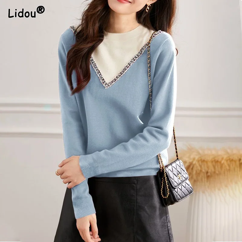 Pullovers-roupas-femininas-outono-inverno-retalhos-pffice-senhora ...