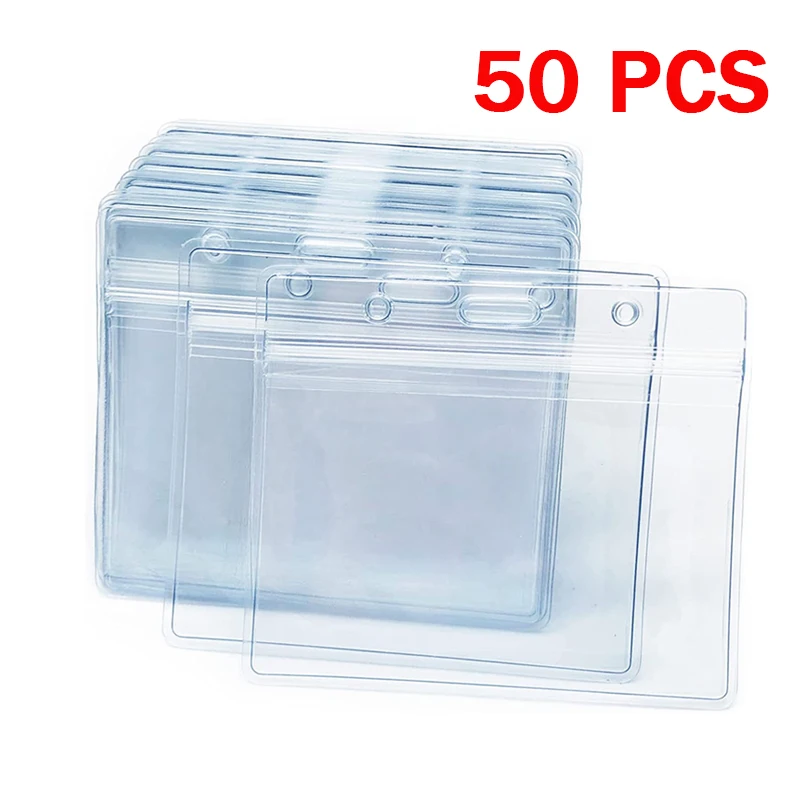 Porte-cartes Transparent en PVC étanche, 50 pièces, porte-badges en ...