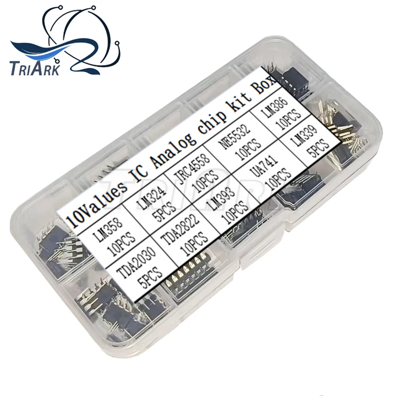 85PCS/lot IC Analog chip kit Box LM358 LM324 JRC4558 NE5532 LM386 ...