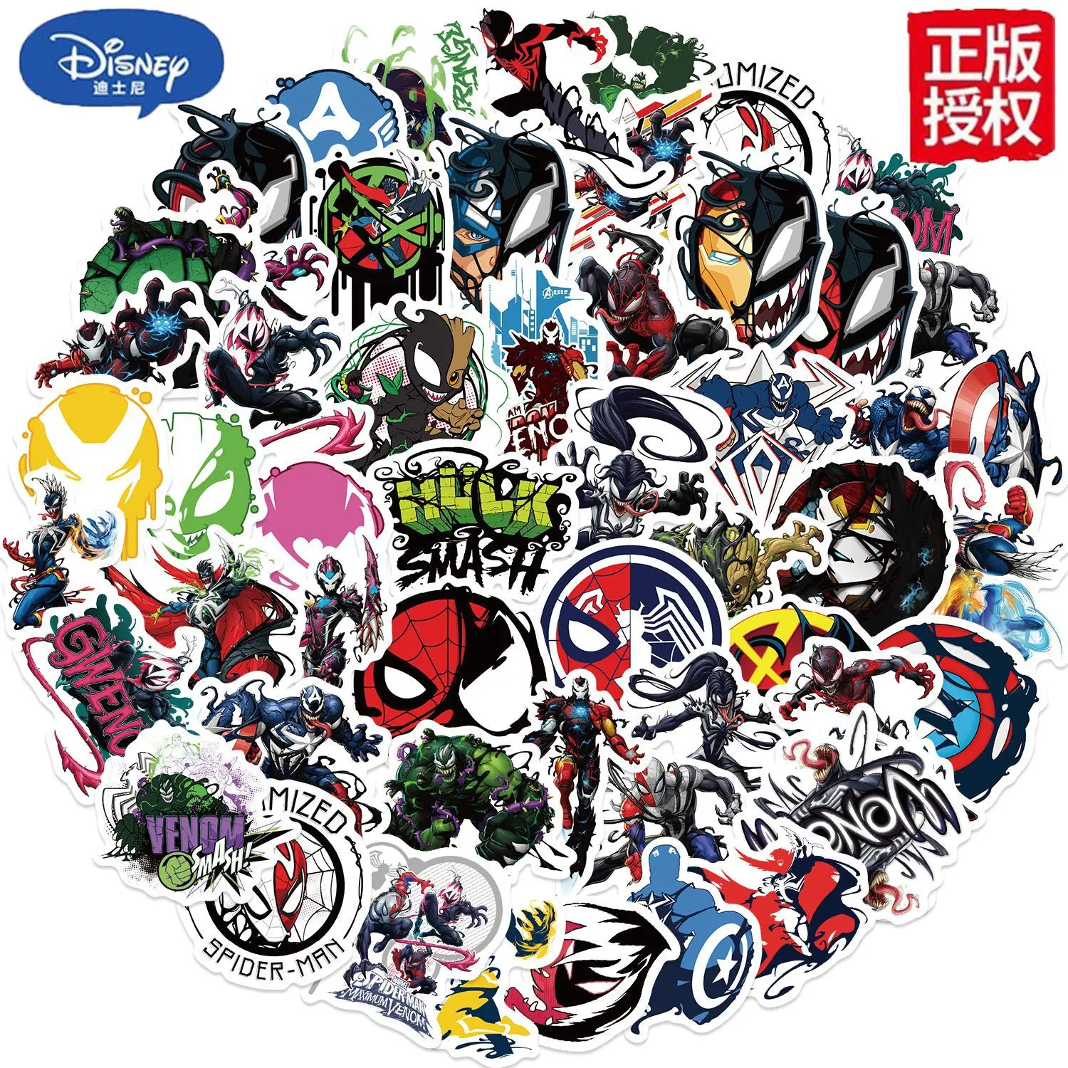 10-30-50PCS-Cartoon-Disney-Marvel-Venom-Avengers-Sticker-DIY-Phone ...