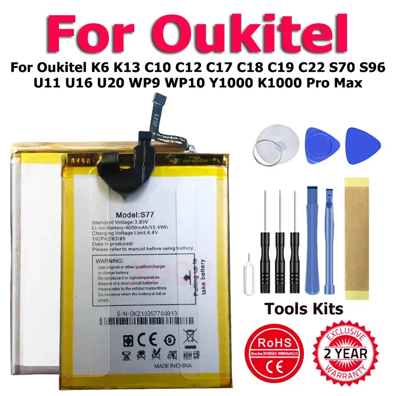 KC-N4000C-S66-S69-S83-S85-Battery-For-Oukitel-K6-K13-C10-C12-C17-C18 ...