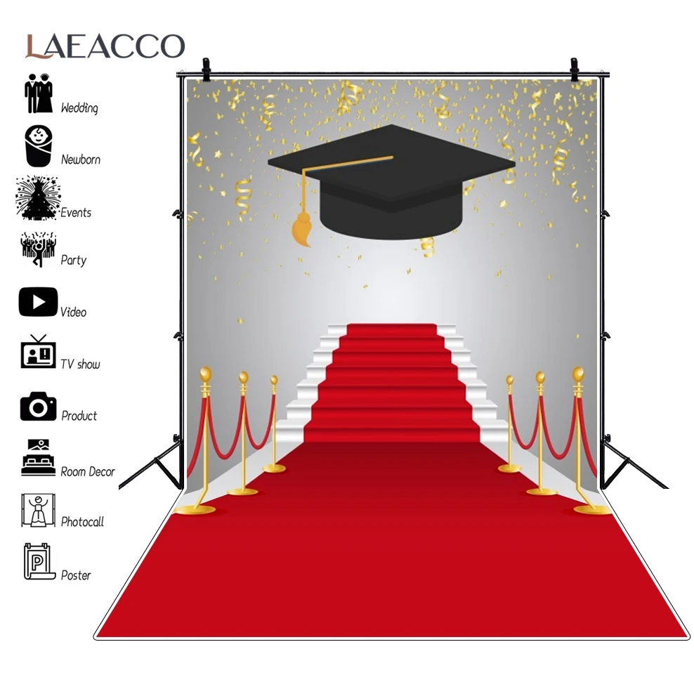 Congratulations-Graduation-Red-Carpet-Stage-Photography-Backdrop-Happy ...