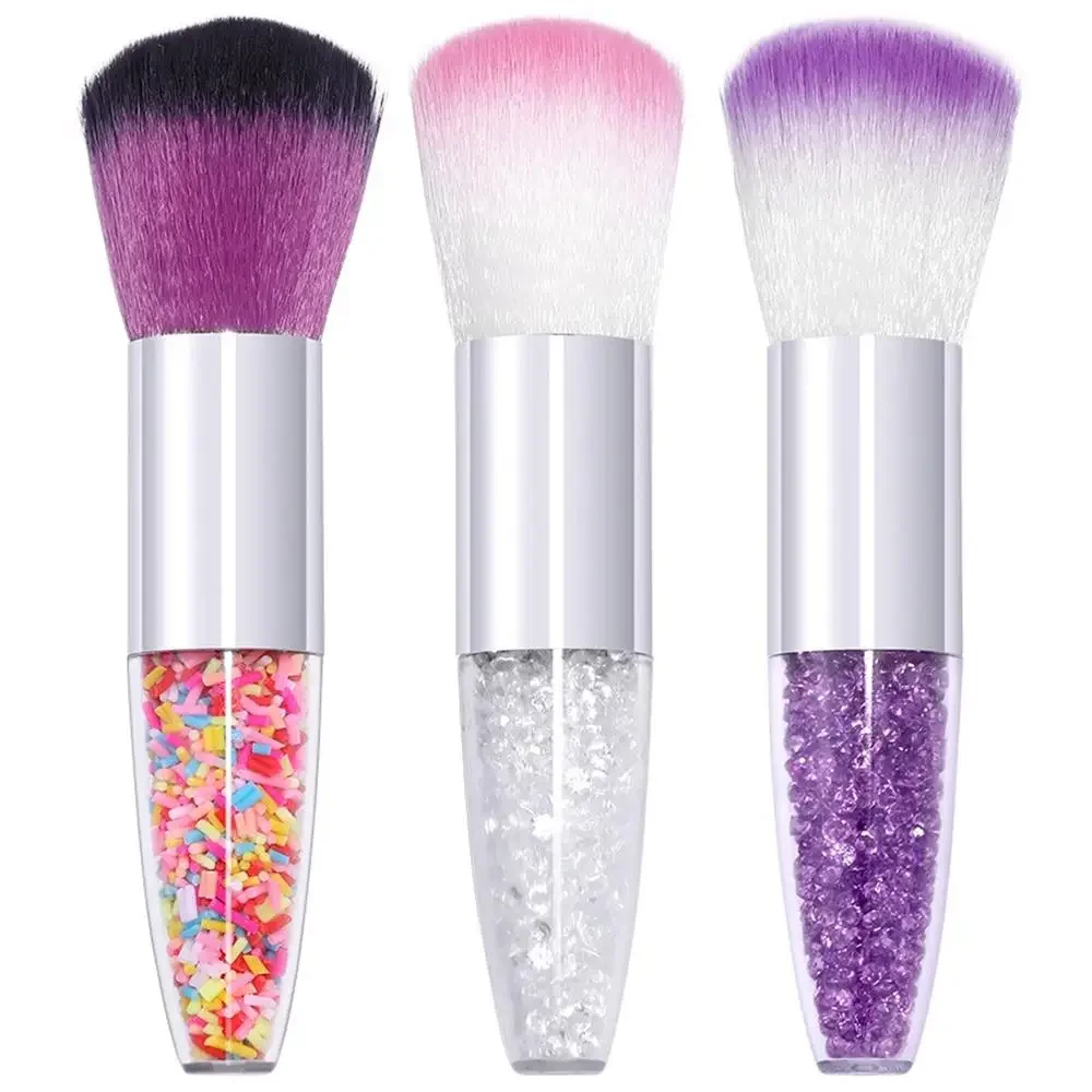 Diamond Particle Transparent Handle Nail Dust Brush - Professional Nail ...