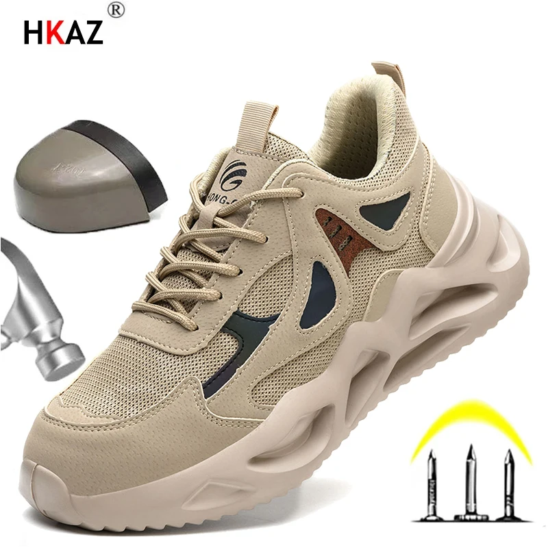 Breathable Men Work Shoes Indestructible Safety Shoes Lightweight ...