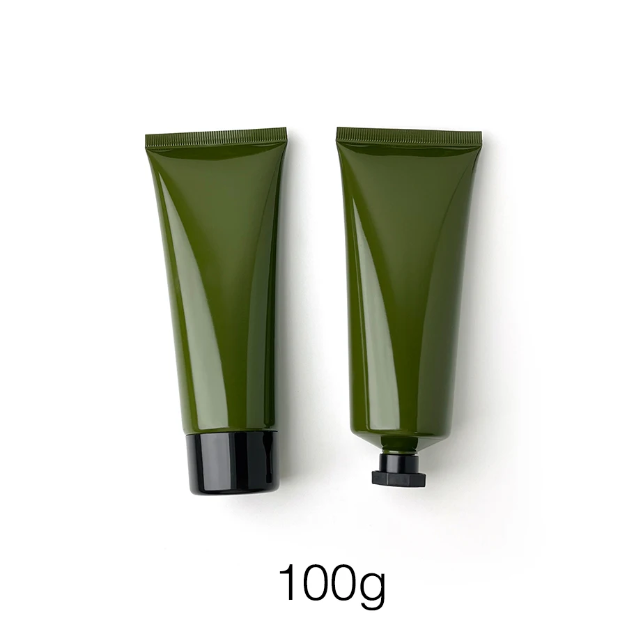 100g-Olive-Green-Refillable-Squeeze-Bottle-100ml-Cosmetics-Body-Cream-Lotion-Container-Empty ...