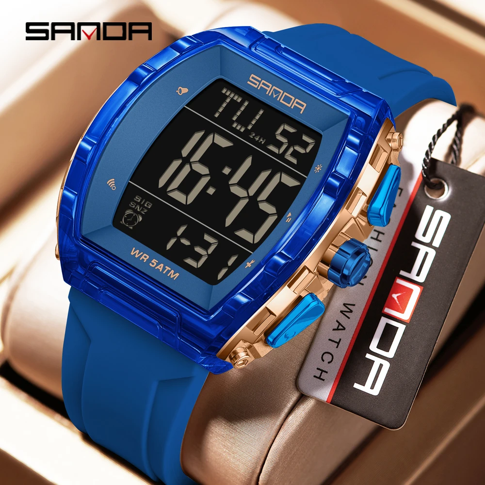 SANDA 6286 Men's Electronic Digital Watch Sports Multi functional ...