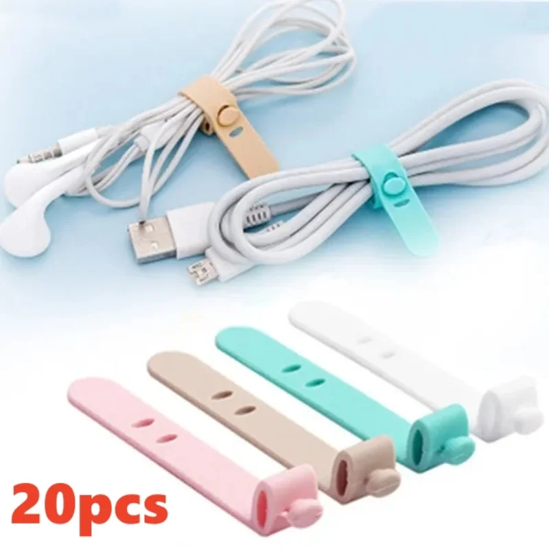 20-4-1-Pcs-Silicone-Cable-Ties-Wire-Cord-Organizer-Earphone-Management ...