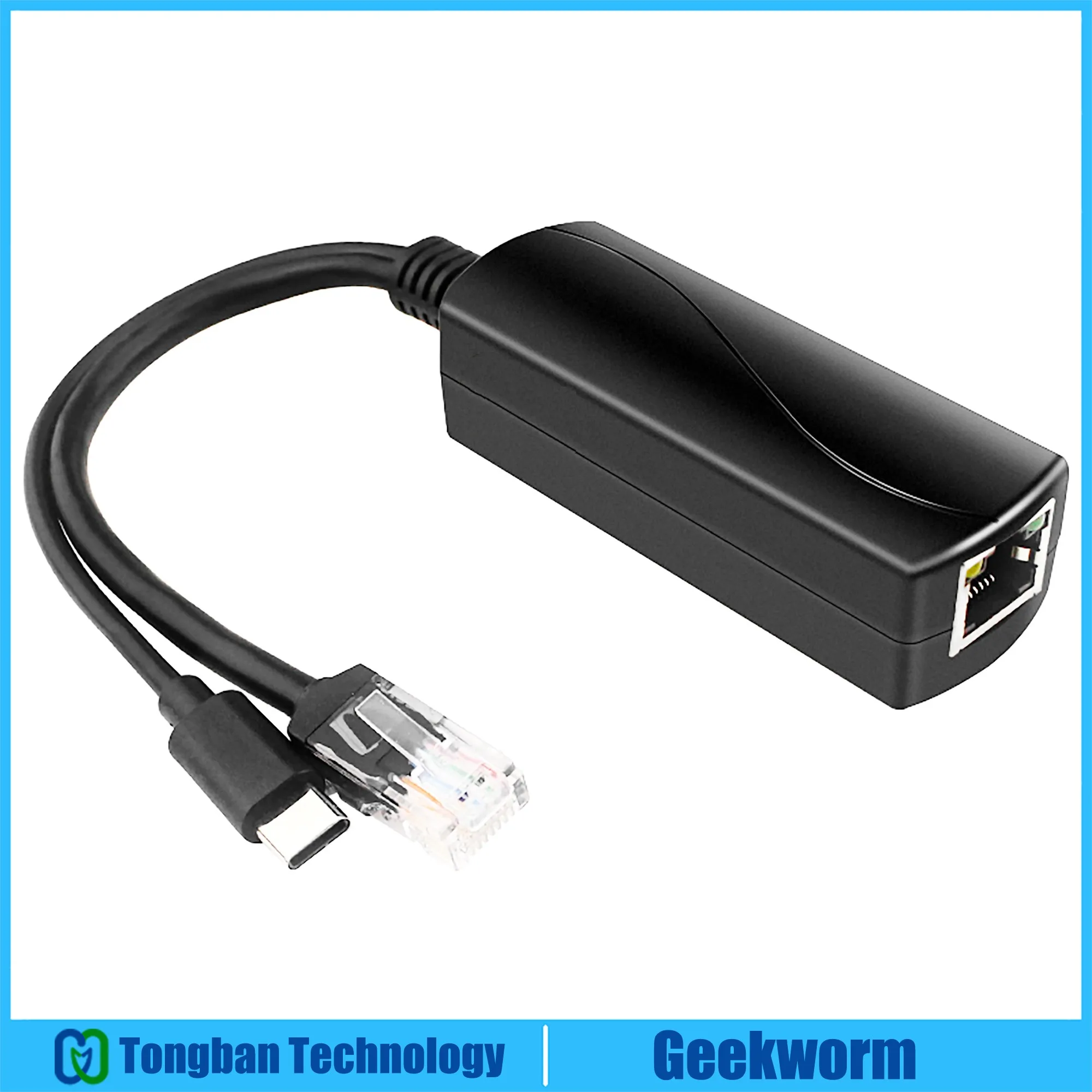 Geekworm Gigabit PoE Splitter 5V 3A USB C Gigabit 10/100/1000Mbps for ...