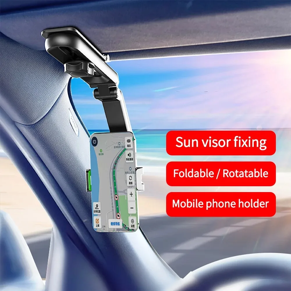 Sun Visor Phone Holder for Car Multifunctional 360° Rotating Sun Visor ...