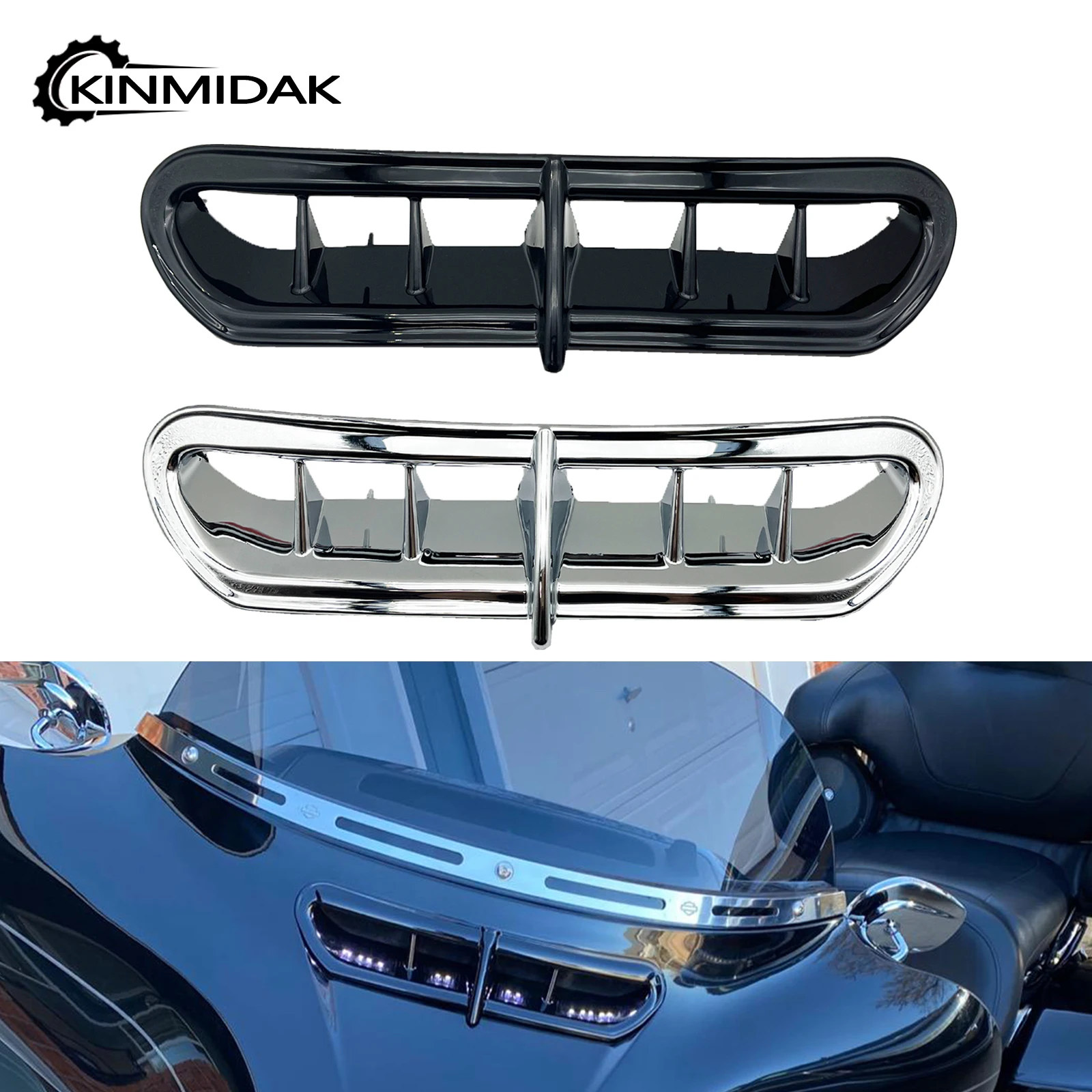 Motorcycle Outer Front Batwing Fairing Vent Accent For Harley Touring ...