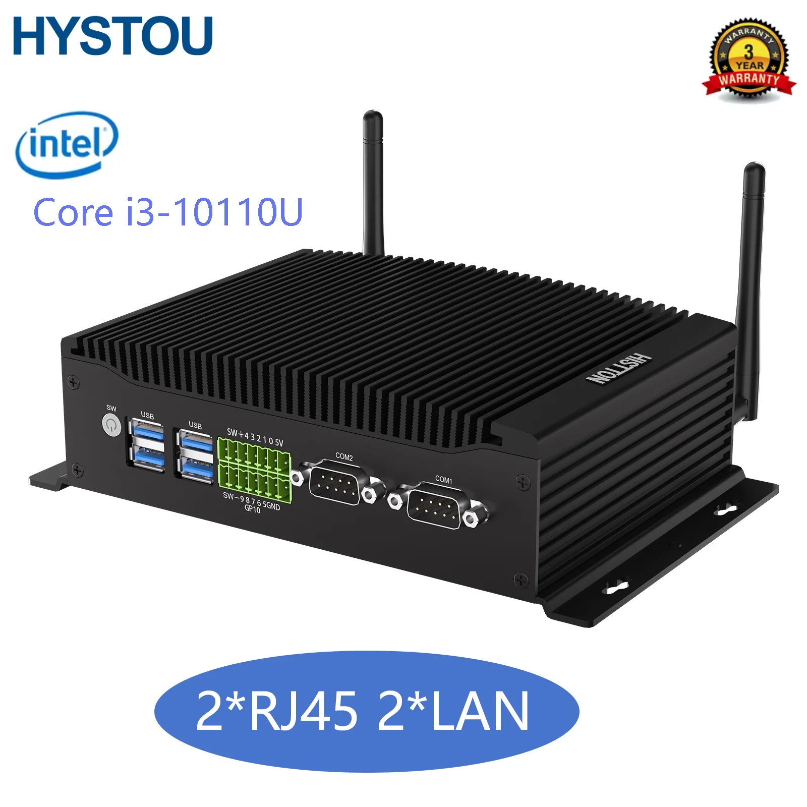 Fanless PC Mini Industrial Computer Core i3-10110U - AliExpress 7