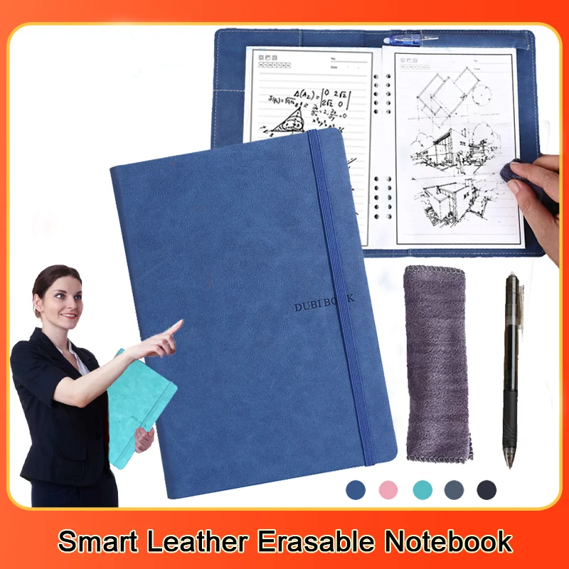 Smart Reusable Leather Notebook A5 Waterproof Erasable Business Notepad ...