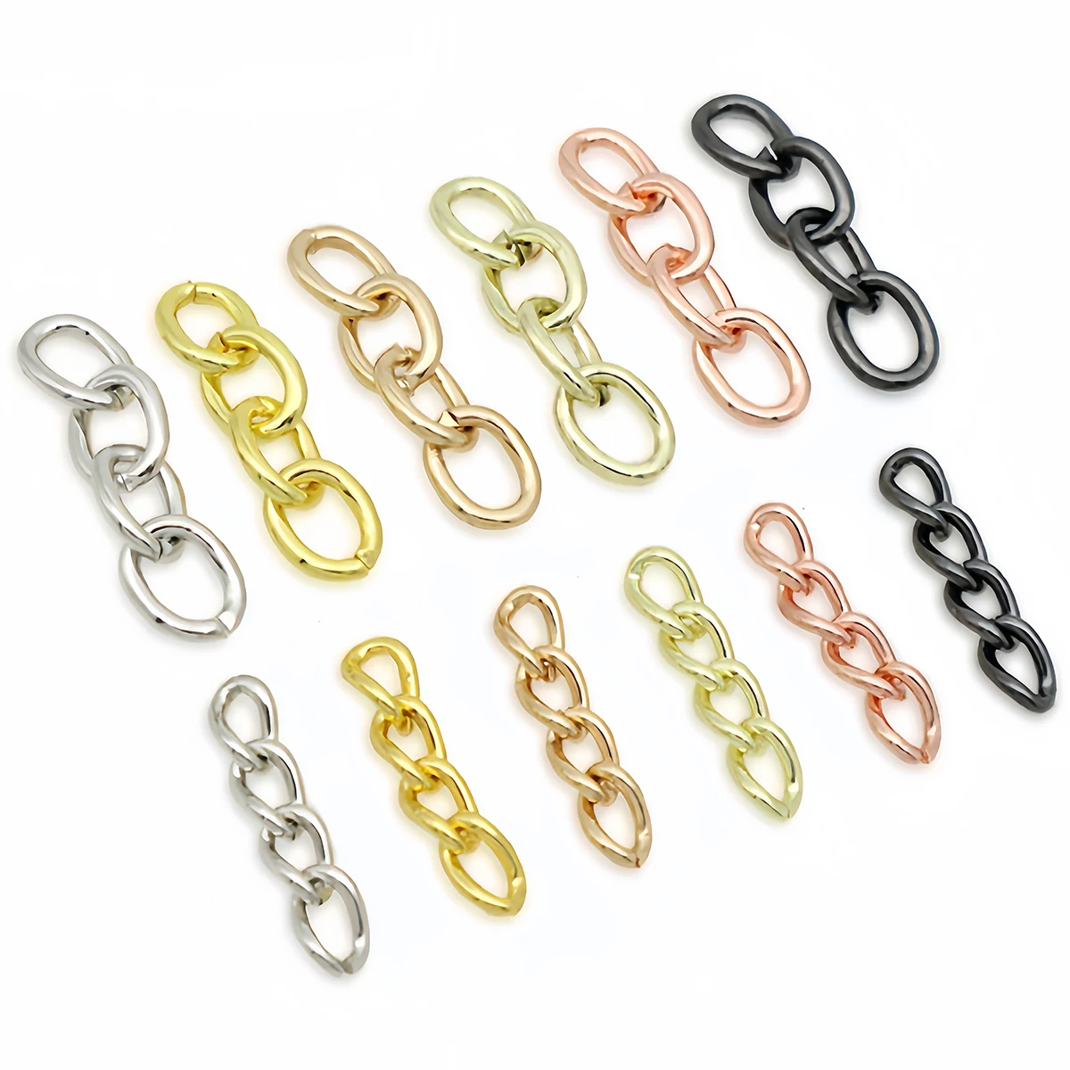 50pcs 21mm 27mm Metal Chain Connector Necklace Bracelet Extension Chain ...