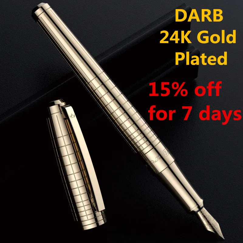 DARB-Fountain-Pen-24K-Gold-Plated-High-Quality-Metal-Pen-For-Business ...