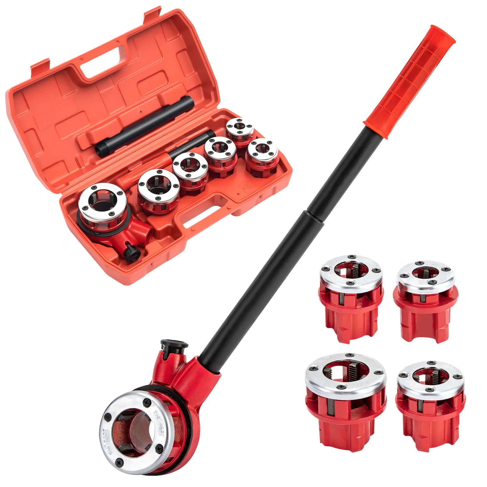 Pipe Thread Kit, Manual Plumber Pipe threader, Ratcheting Threading ...