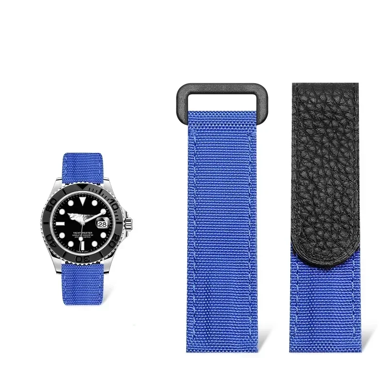 20mm Hook and Loop Fastener Canvas Watch Strap Male for Rolex Daytona ...