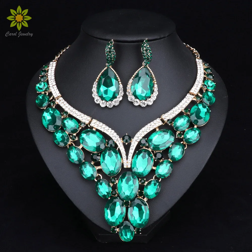 Fashion Indian Jewellery Indian Crystal Necklace Earrings Bridal ...