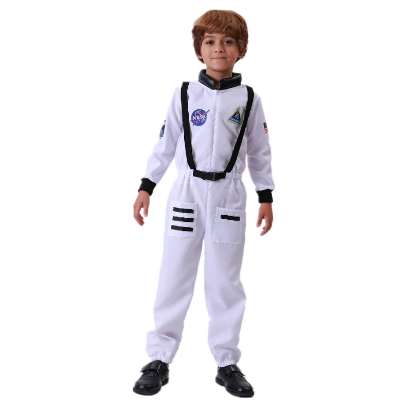 Boys Girls Astronaut Costume Space Suit Halloween Party Cosplay Outfit ...