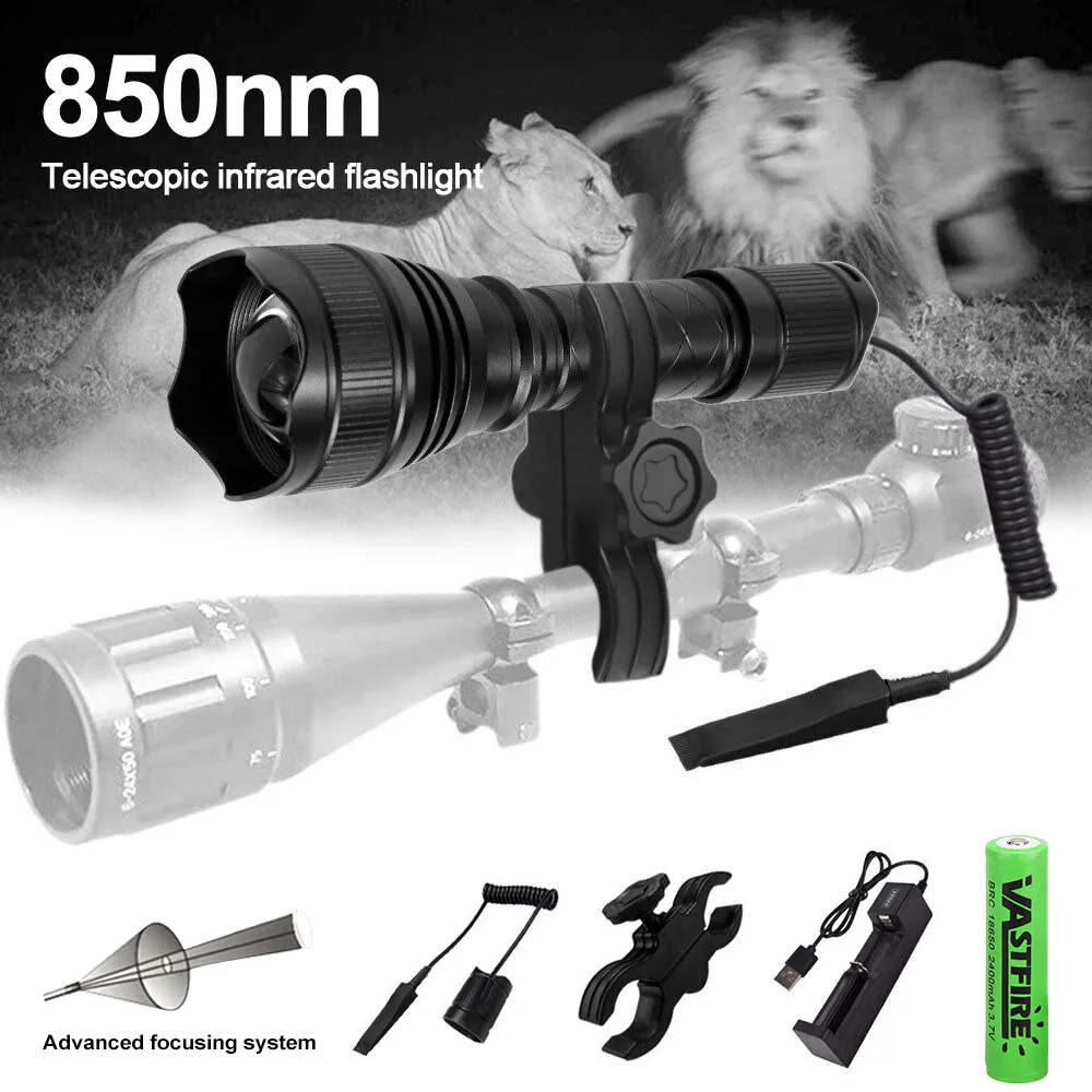 IR-850nm-940nm-Infrared-Flashlight-T21-Night-Vision-LED-Tactical ...