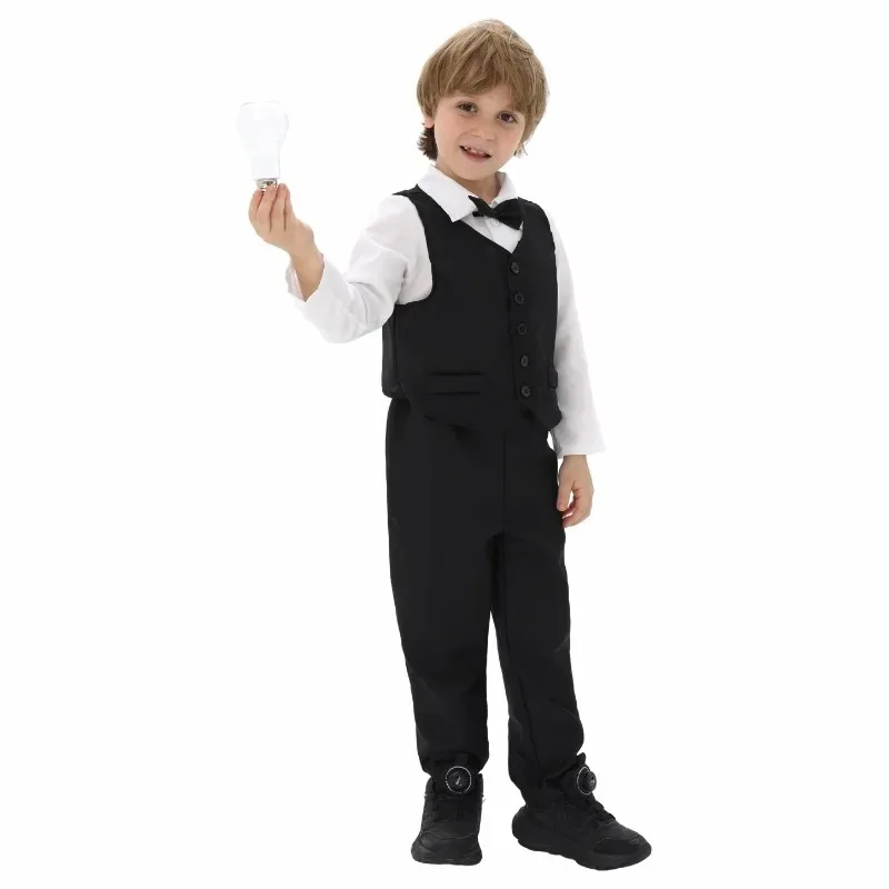 Halloween Thomas Edison Inventor Suit Children Science Wear Kids ...