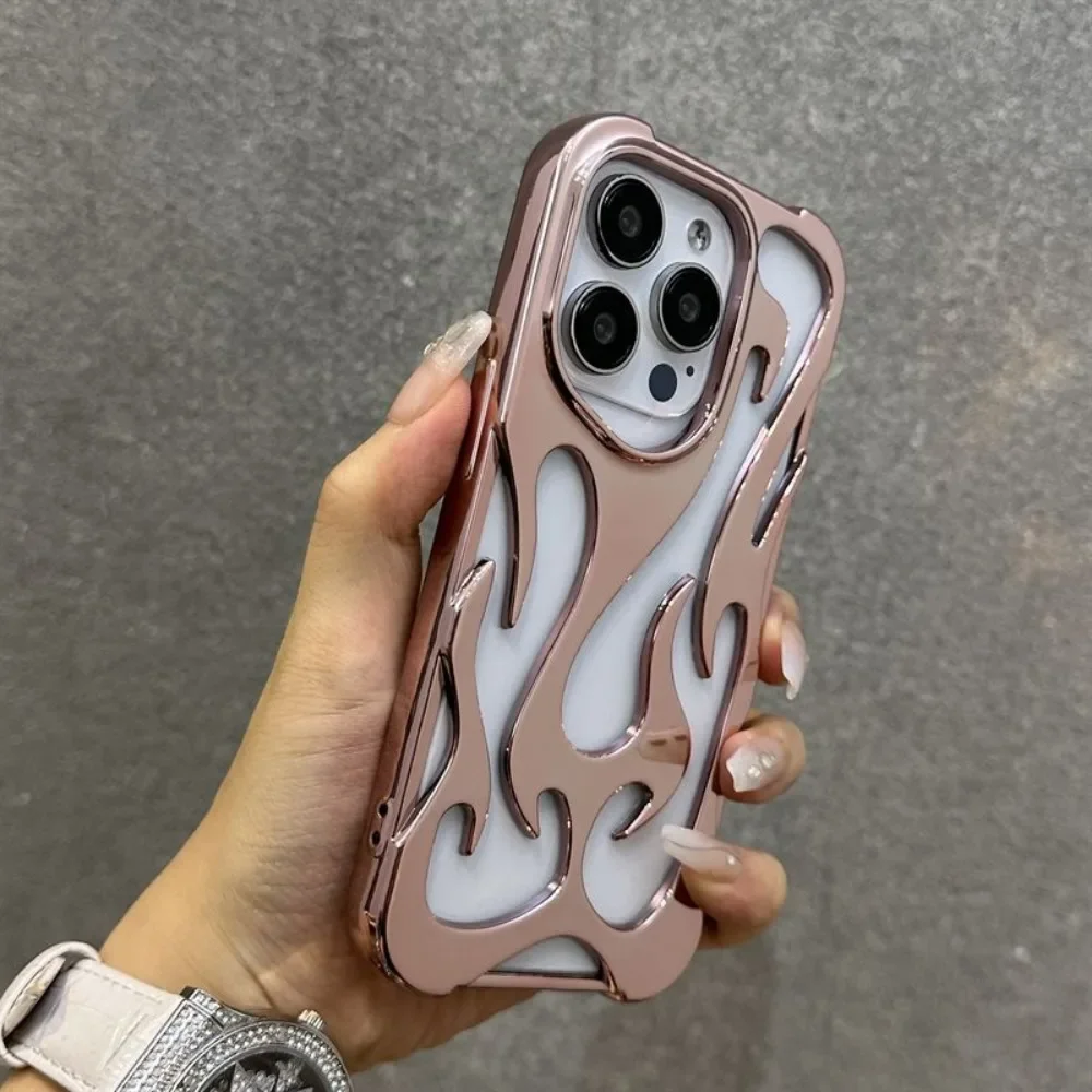 Sleek 3D Flame Pattern Phone Case – Fashionable Hollow Design, Slim ...