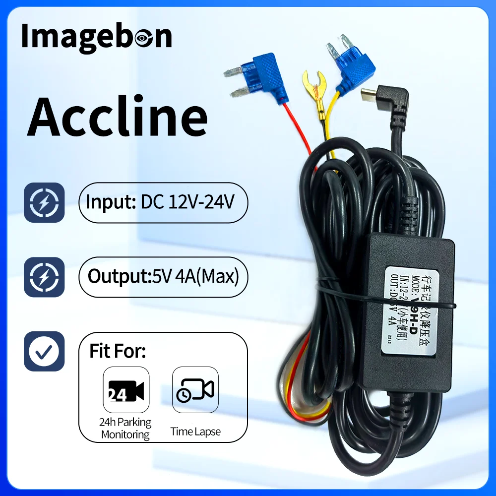 Imagebon-Car-DVR-Buck-Line-5V-4A-Dash-Cam-ACC-Hardwire-Kit-For-24h ...