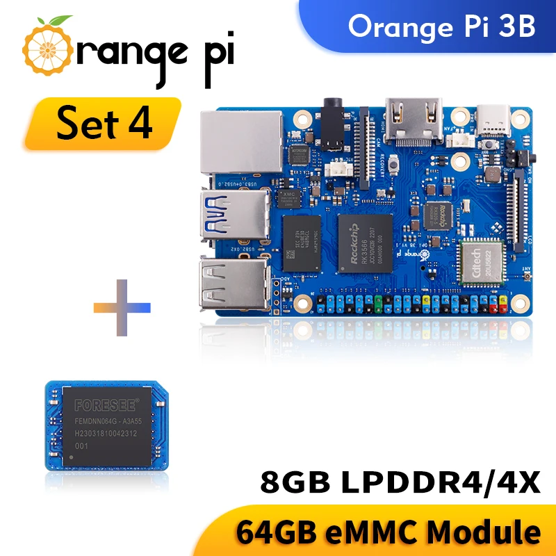Orange-Pi-3B-8GB-Ram-64GB-EMMC-Module-Single-Board-Computer-1-8GHz ...