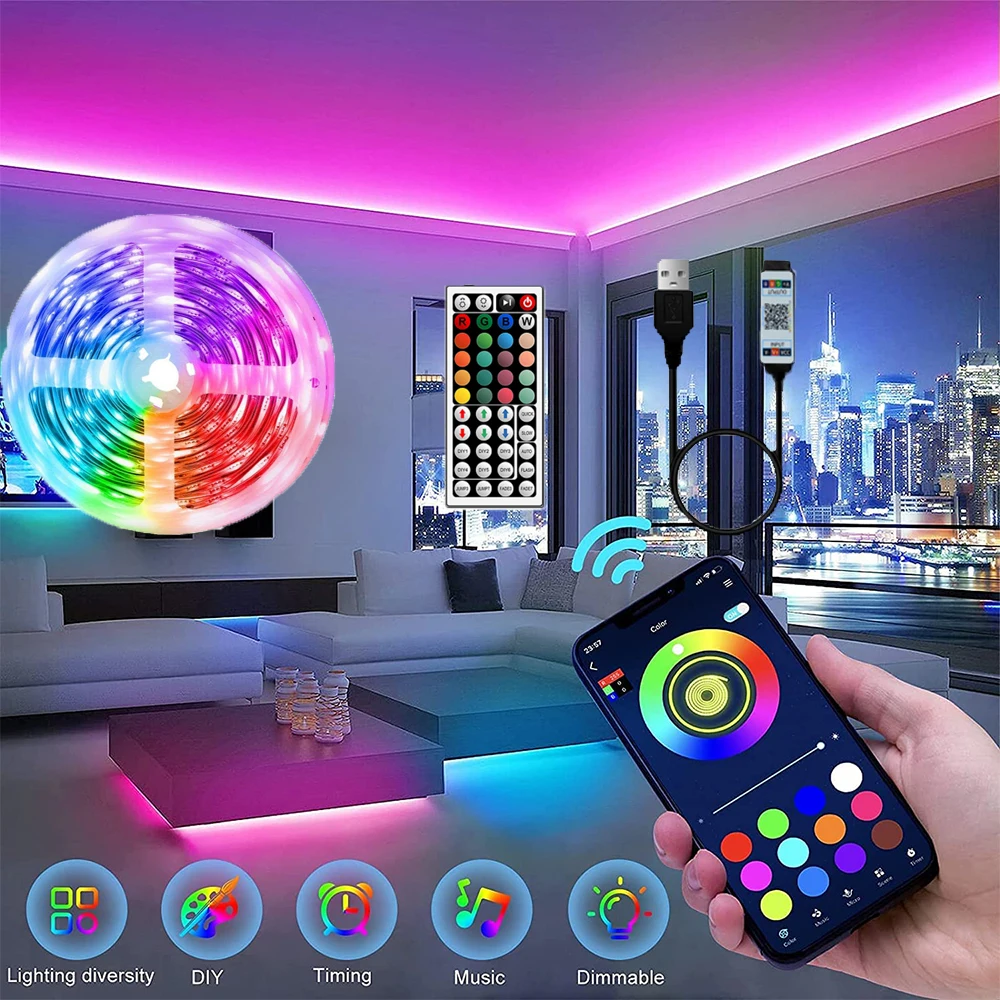 Led-Stripe-Dimmable-RGB-2835-5050-Led-Strip-Lights-for-Bedroom-Ceiling ...