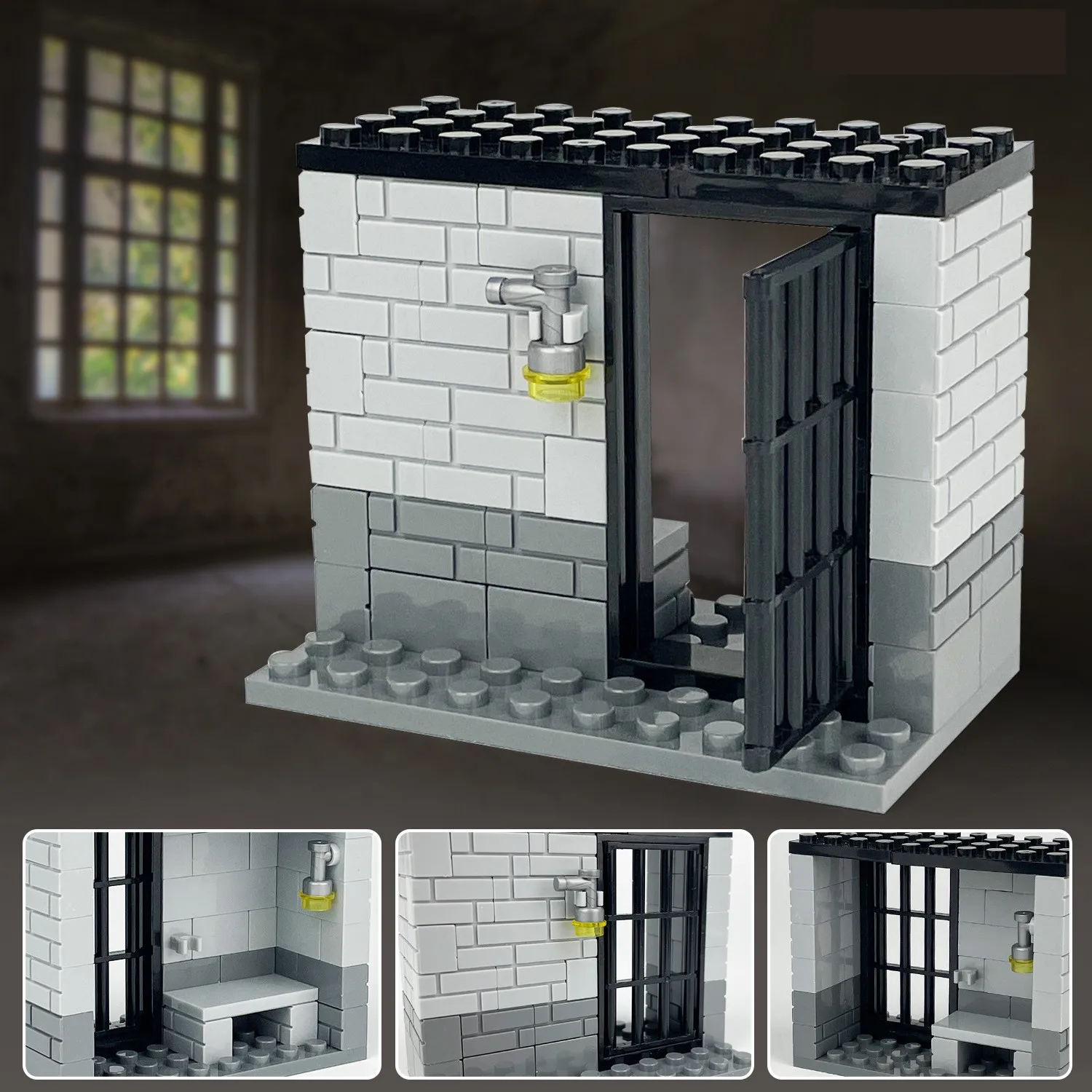 MOC-Prison-Room-House-Building-Blocks-Guard-Prisoner-figures ...