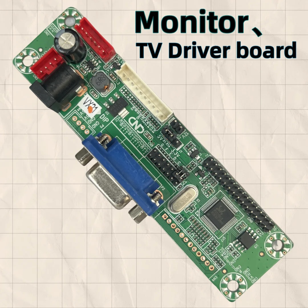 LCD TV driver board MT2280-MD V2.1, with VGA input, manual display ...