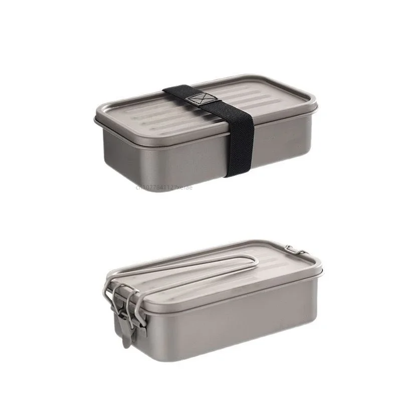 Outdoor Pure Titanium Square Lunch Box, Camping Sealed Lunch Box, No ...