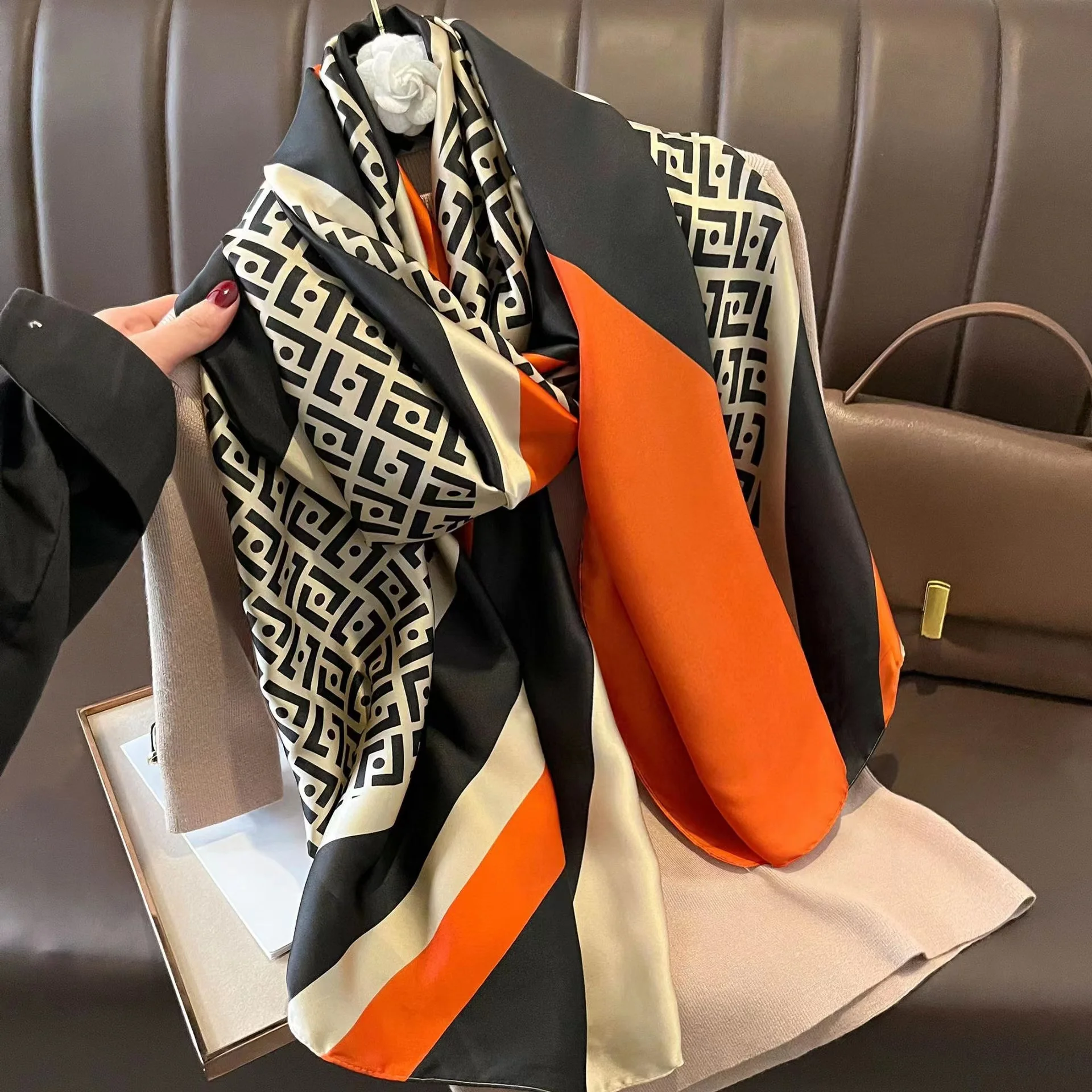Luxury-Brand-Scarf-Women-New-Style-Fashion-Color-Matching-Print-Silk ...