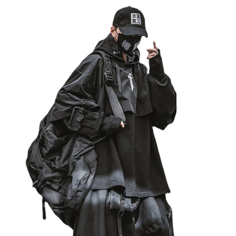 「Cyberpunk Cat」mock two-piece hoodie clock turtleneck sweater ...