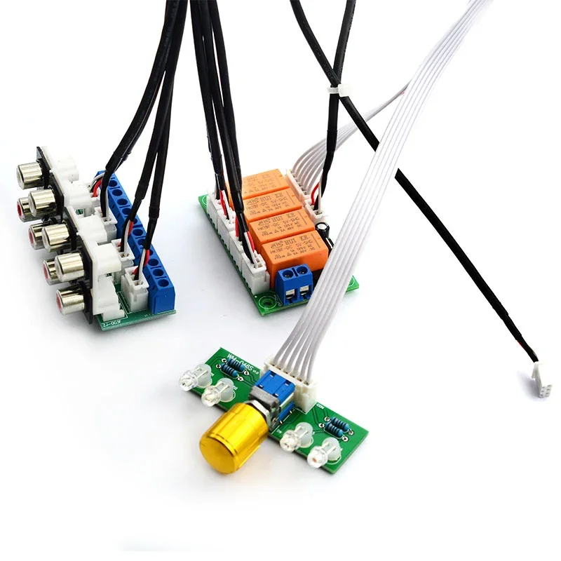 Lusya Relay 4-way Audio Input Signal Selector Switching RCA Audio Switch Input Selection ...