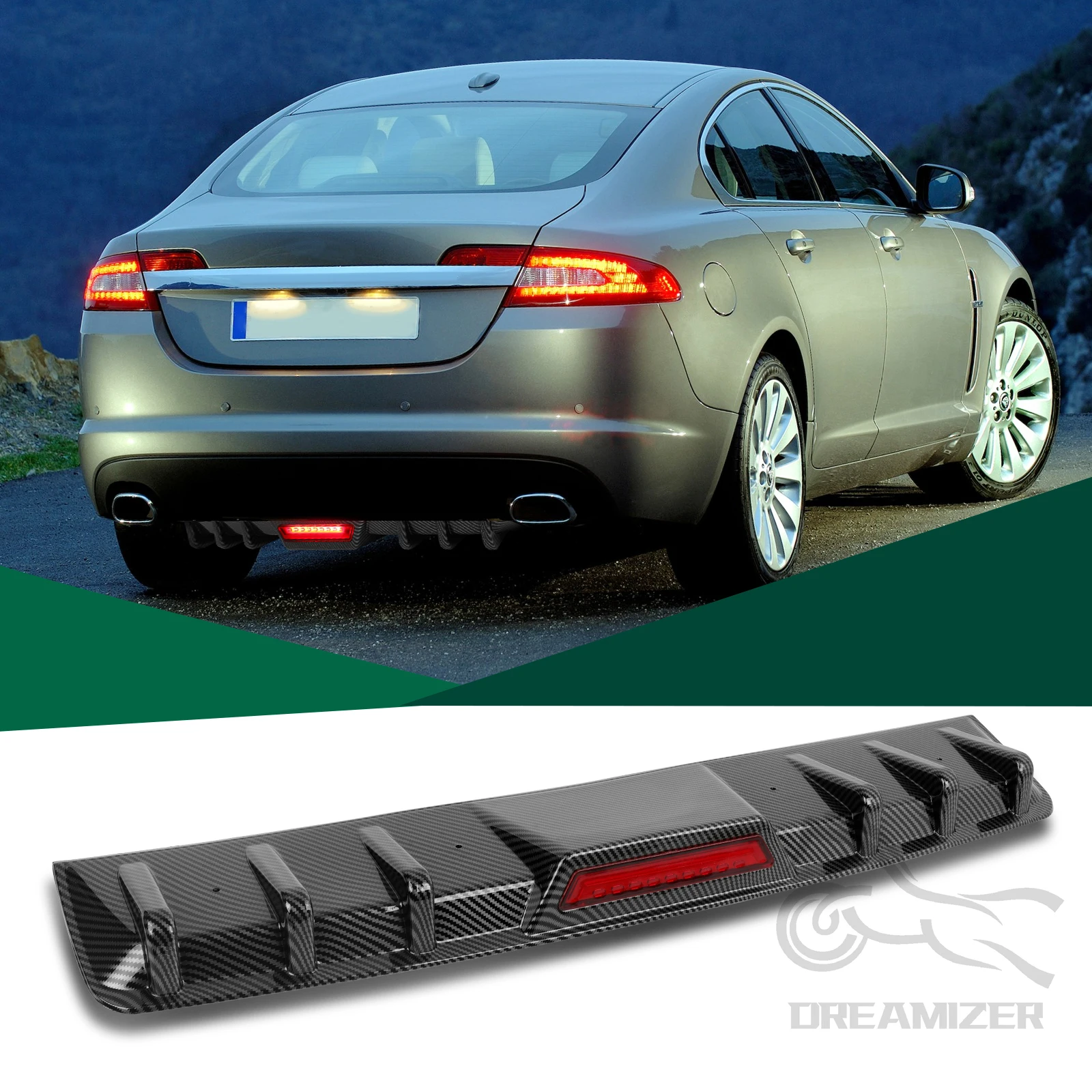 Universal For Ford Explorer Rear Lower Bumper Diffuser Shark Fins ...