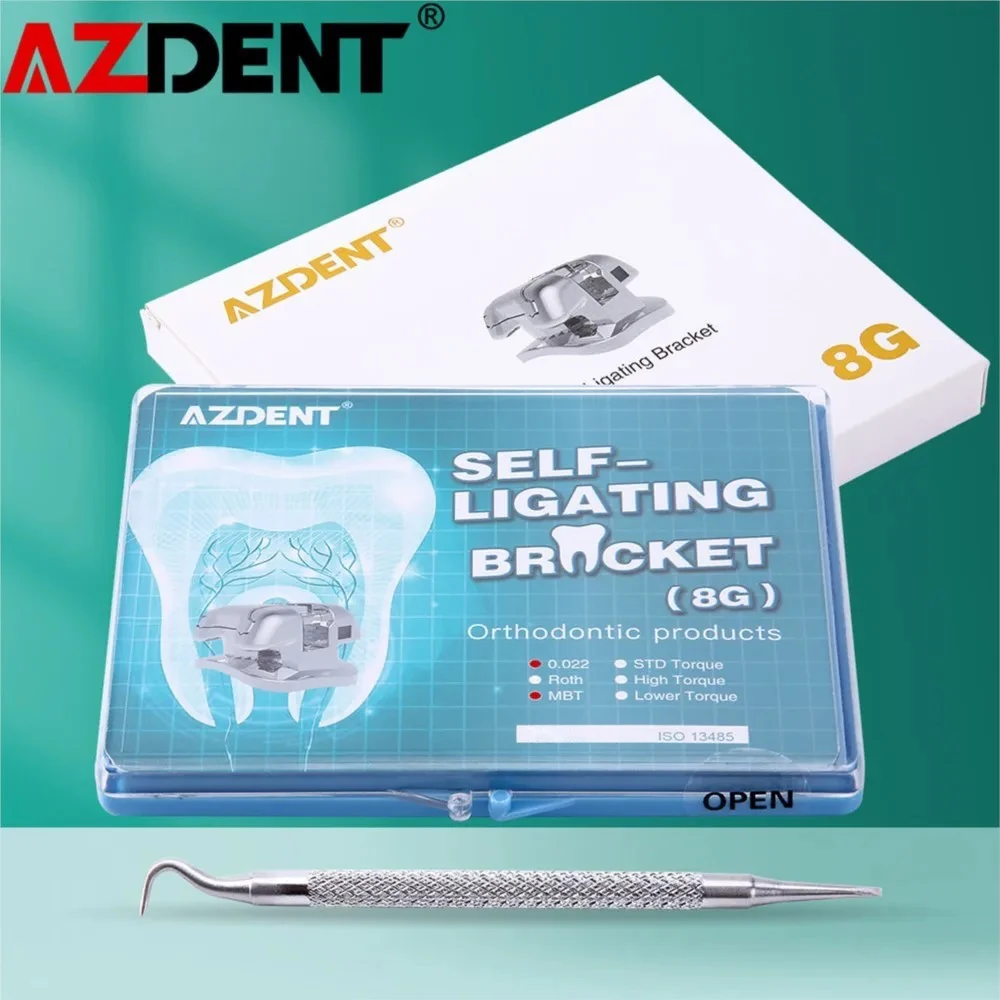 AZDENT-Metal-Dental-Orthodontics-Self-Ligating-Brackets-Movable-Hook ...