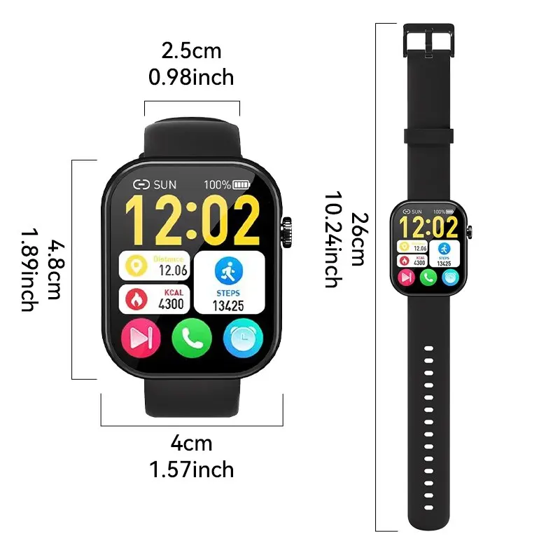New Smart Watch Screen 2.01 Inch TFT Bluetooth Call 100+ Sports Mode ...