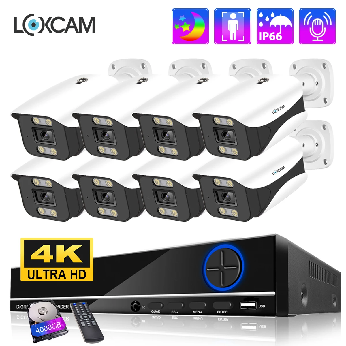 LOXCAM-CCTV-Security-Camera-System-Kit-8CH-4K-POE-NVR-8MP-Color-Night ...