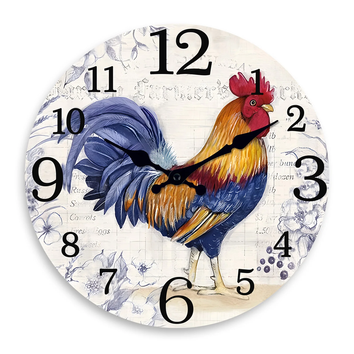 Reloj de pared de madera con diseño de gallo a la moda, sala de estar ...