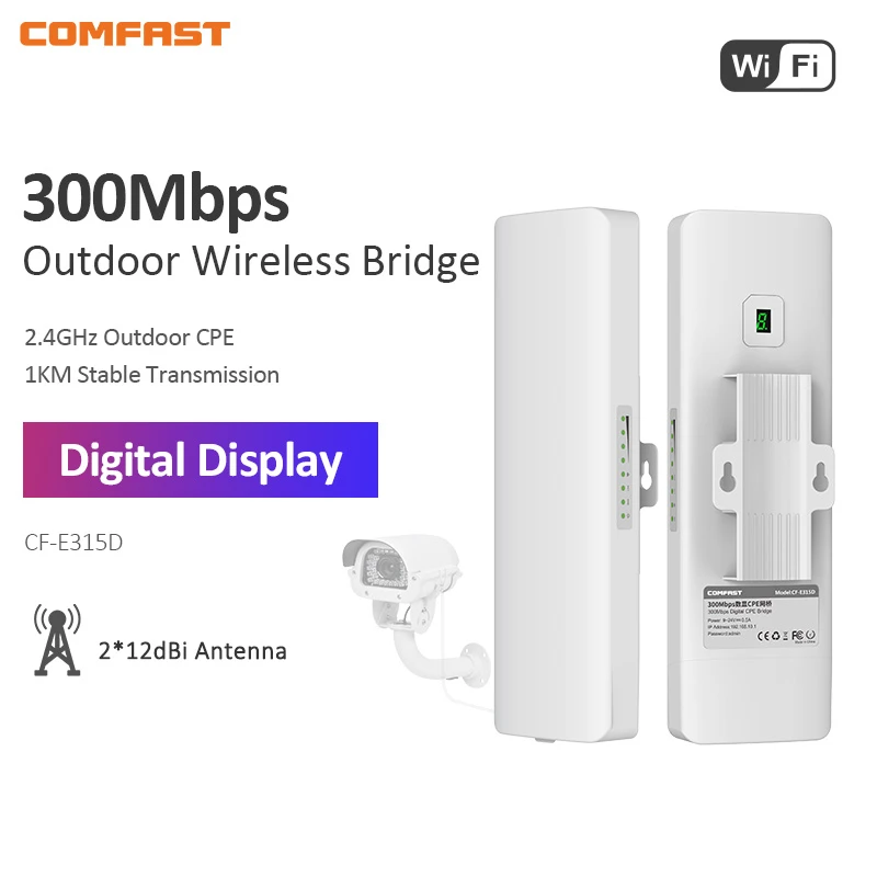 COMFAST 300Mbps 2.4GHz Outdoor Wireless Bridge Transmissão de Longa ...