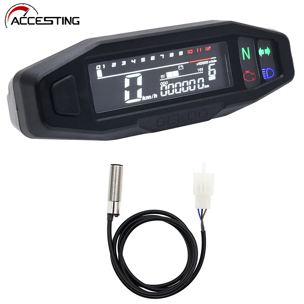 2022-Motorcycle-Speedometer-Oil-Gauge-Tachometer-Universal-Digital ...