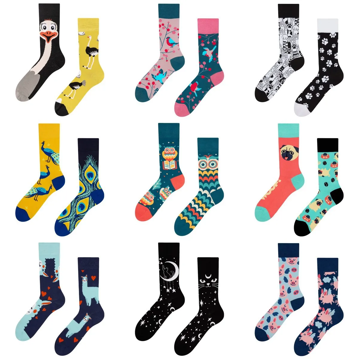 3Pairs-New-Arrival-Ins-Animal-Fun-Jacquard-Socks-for-Men-Women-AB-Style ...