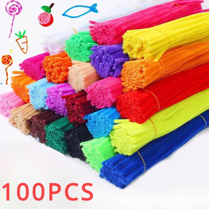 DIY-100pcs-Chenille-Stems-Toys-Strips-Twist-Bar-anvil-Wire-craft-Pipe ...