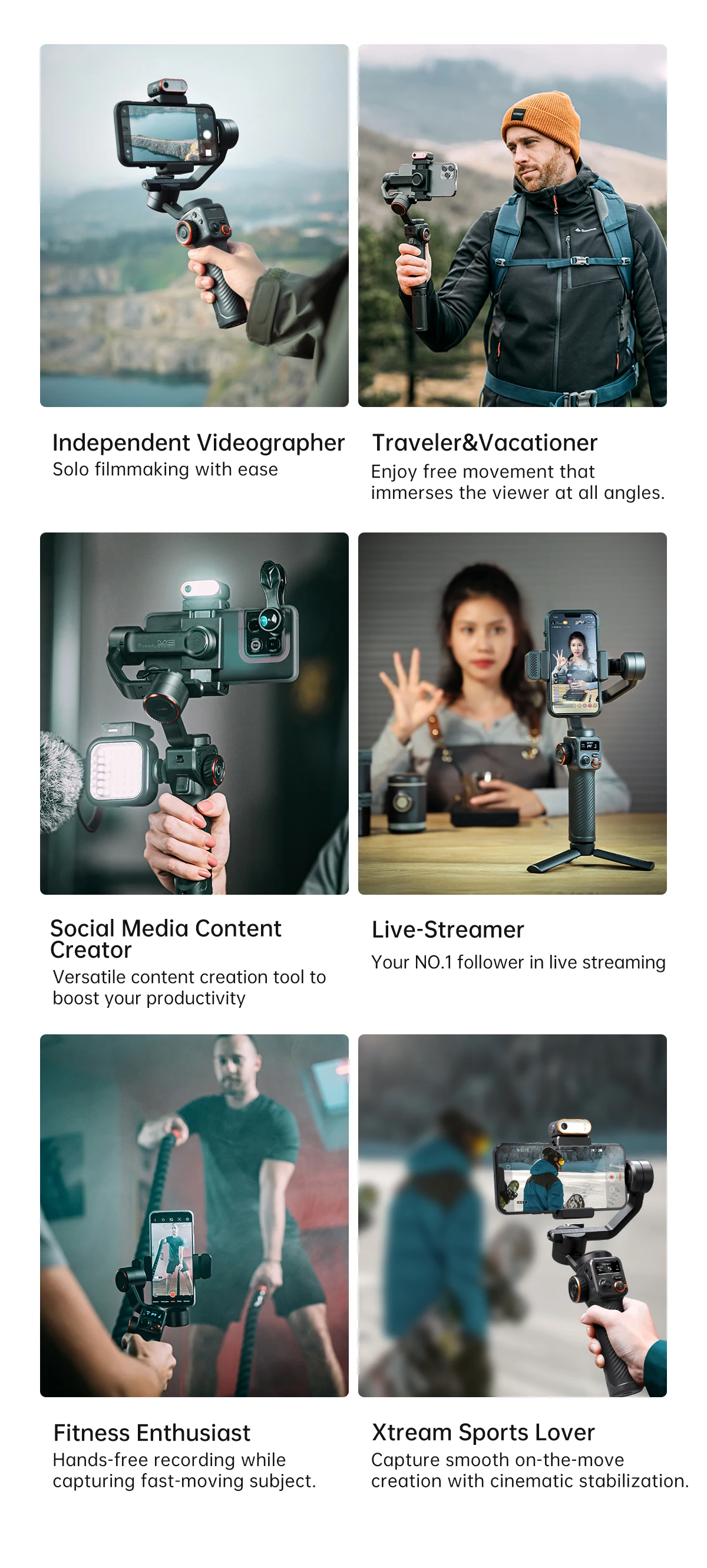 Hohem iSteady M6 Kit Handheld Gimbal Stabilizer Selfie Tripod for ...