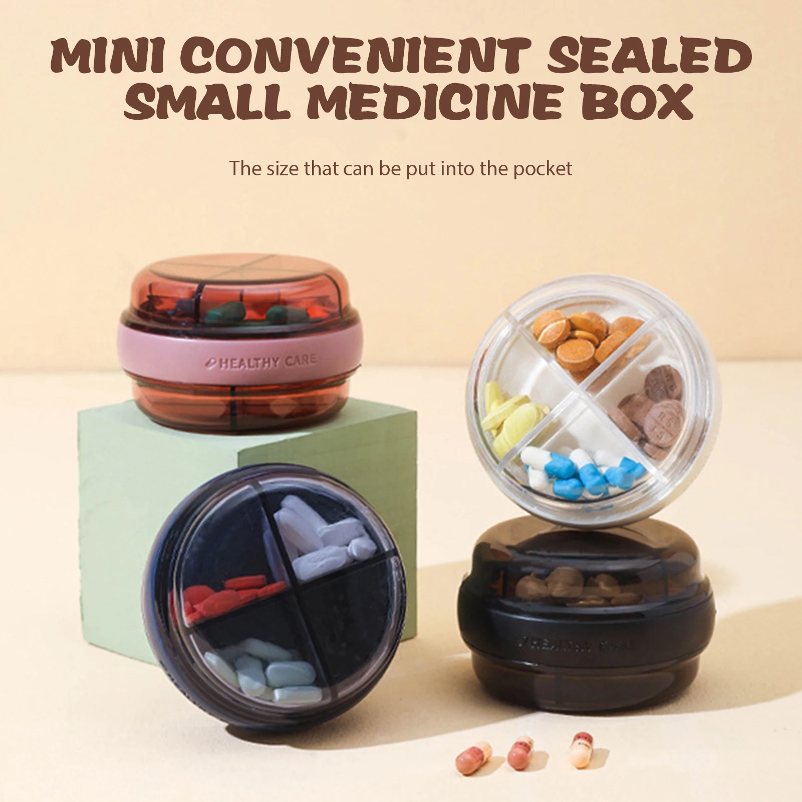 Double-compartment-pill-box-Mini-portable-sealed-pill-box-Dustproof-and ...