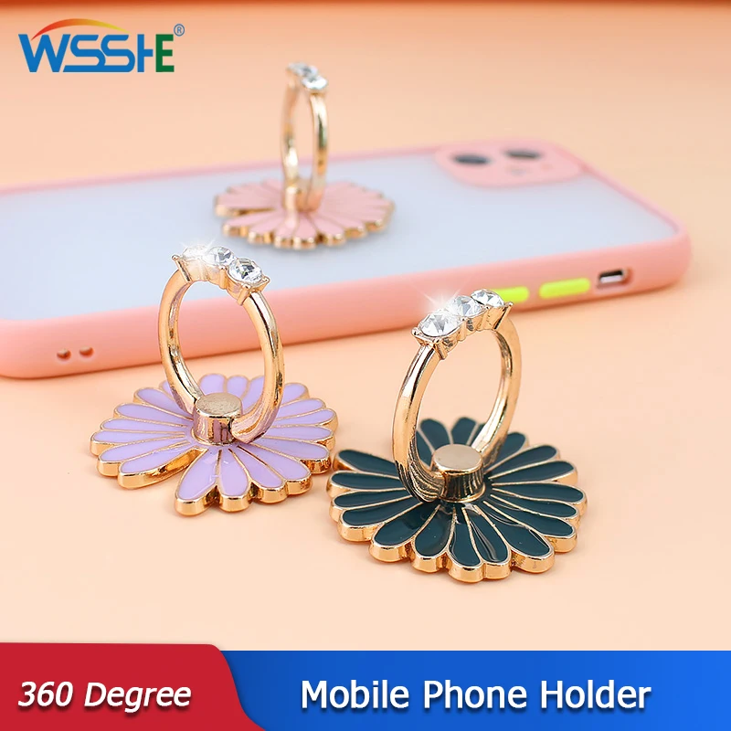 360-Degree-Metal-Finger-Ring-Smartphone-Flowers-Support-Telephone ...
