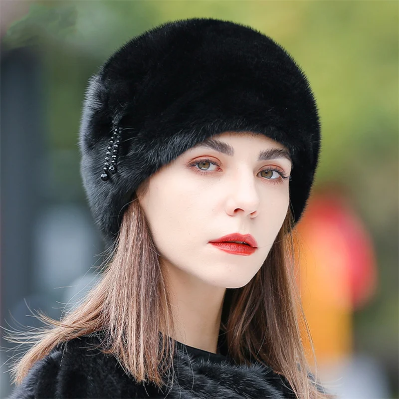 New-Russian-Women-s-Fur-Ski-Cap-Winter-Warm-Mink-Cap-Luxury-Hat-Female ...